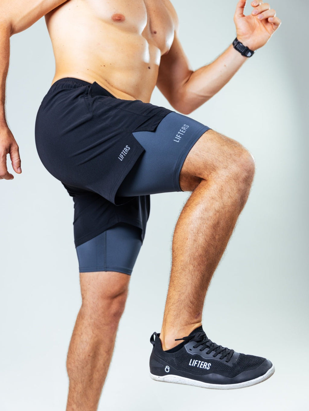 Herren Sport Shorts 2-in-1 mit Stretch & Zipper Short Cut – Lifters Wear